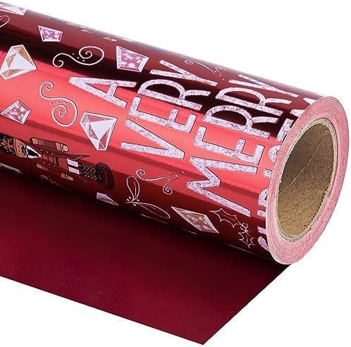 30 Inch Jumbo Reversible Nutcracker Christmas Wrapping Paper - 30 Inch ...