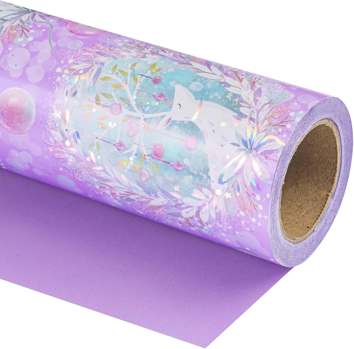 30 Inch Jumbo Reversible Purple Christmas Wrapping Paper - 30 Inch x ...
