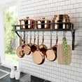 30 inch kitchen pot rack wall mounted storage organizer with hook matte ...