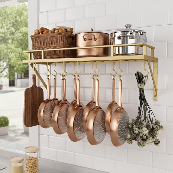 KES Hanging Pot Rack for Kitchen, 24 inch Kitchen Pot Pan Rack ...