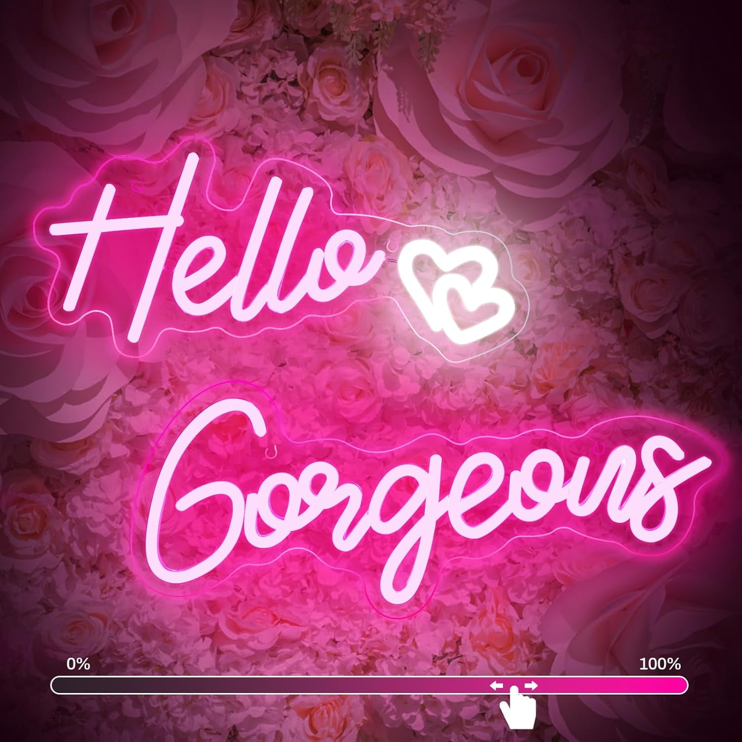 30 Inch Large Hello Gorgeous Neon Sign Dimmable,Pink Neon Lights for ...