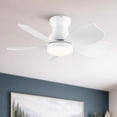 30 Inch Low Profile Ceiling Fan w/ Light - Quiet DC Motor, Remote ...