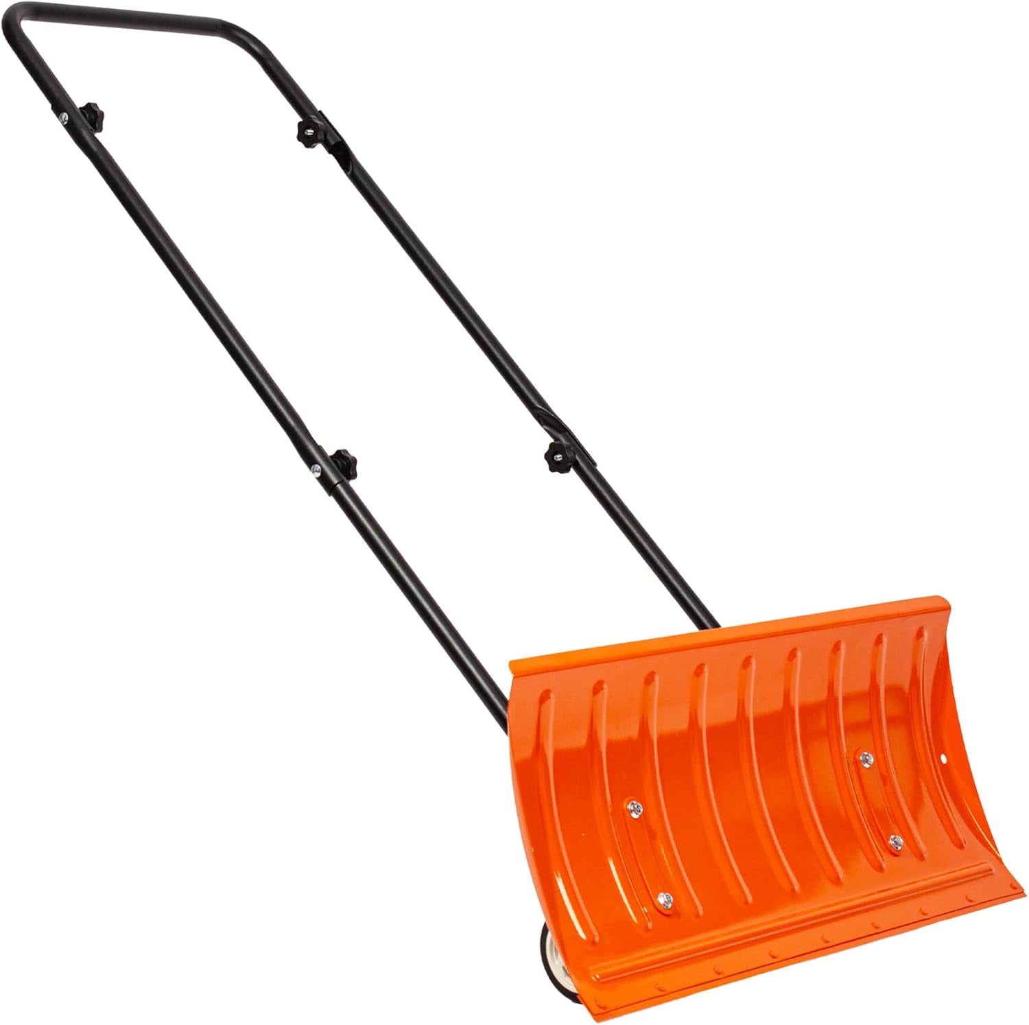 30 Inch Metal Snow Shovel with Wheels for Driveway, Large Blade for ...