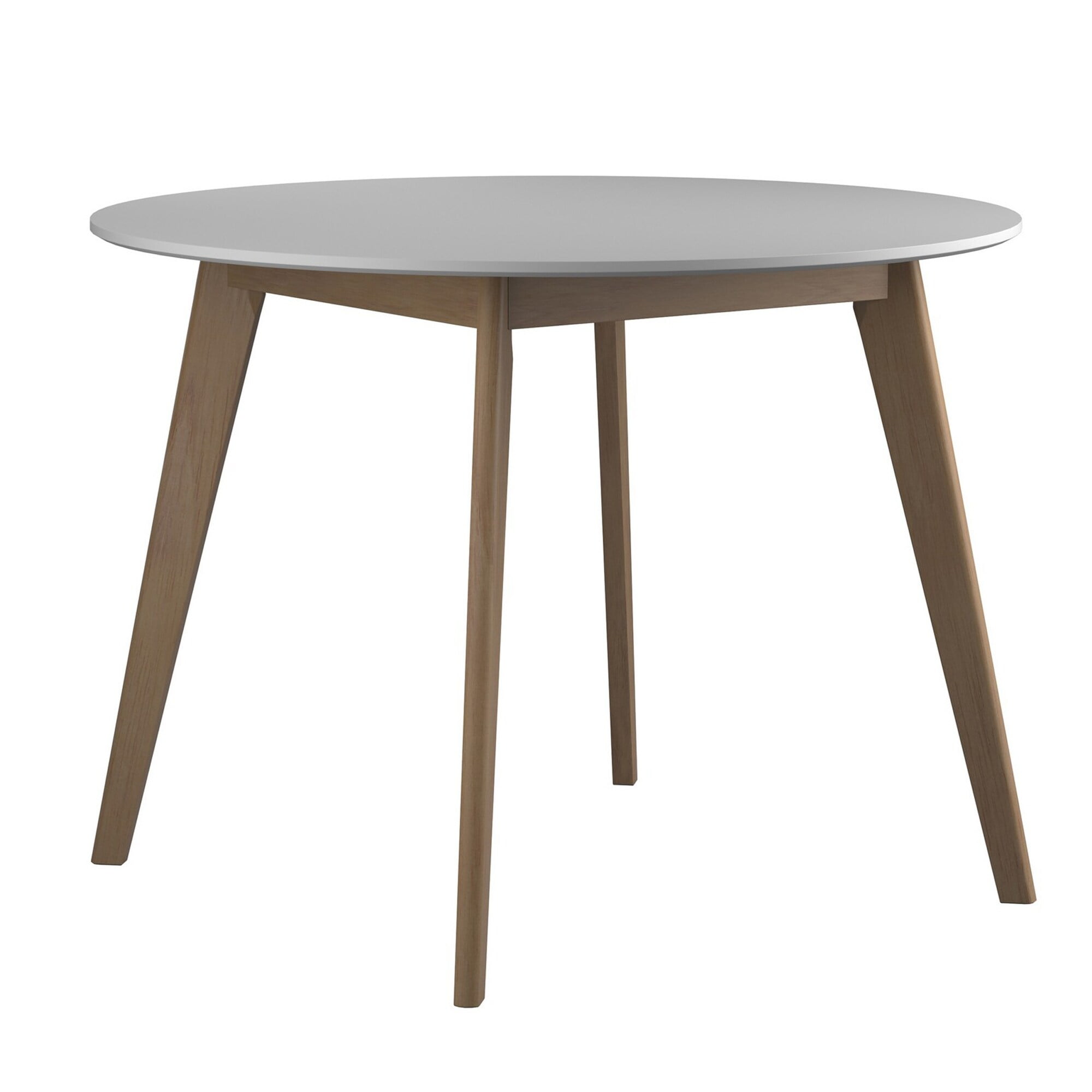 30 Inch Mid Century Two Tone Dining Table, White and Brown - Walmart.com