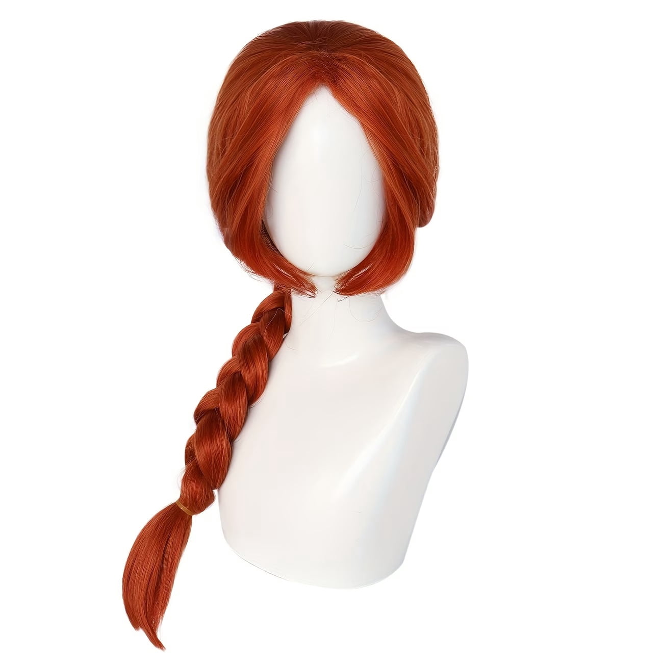30-Inch Orange Gradient Braided Long Twist Hair Wig - Fluffy High Skull ...