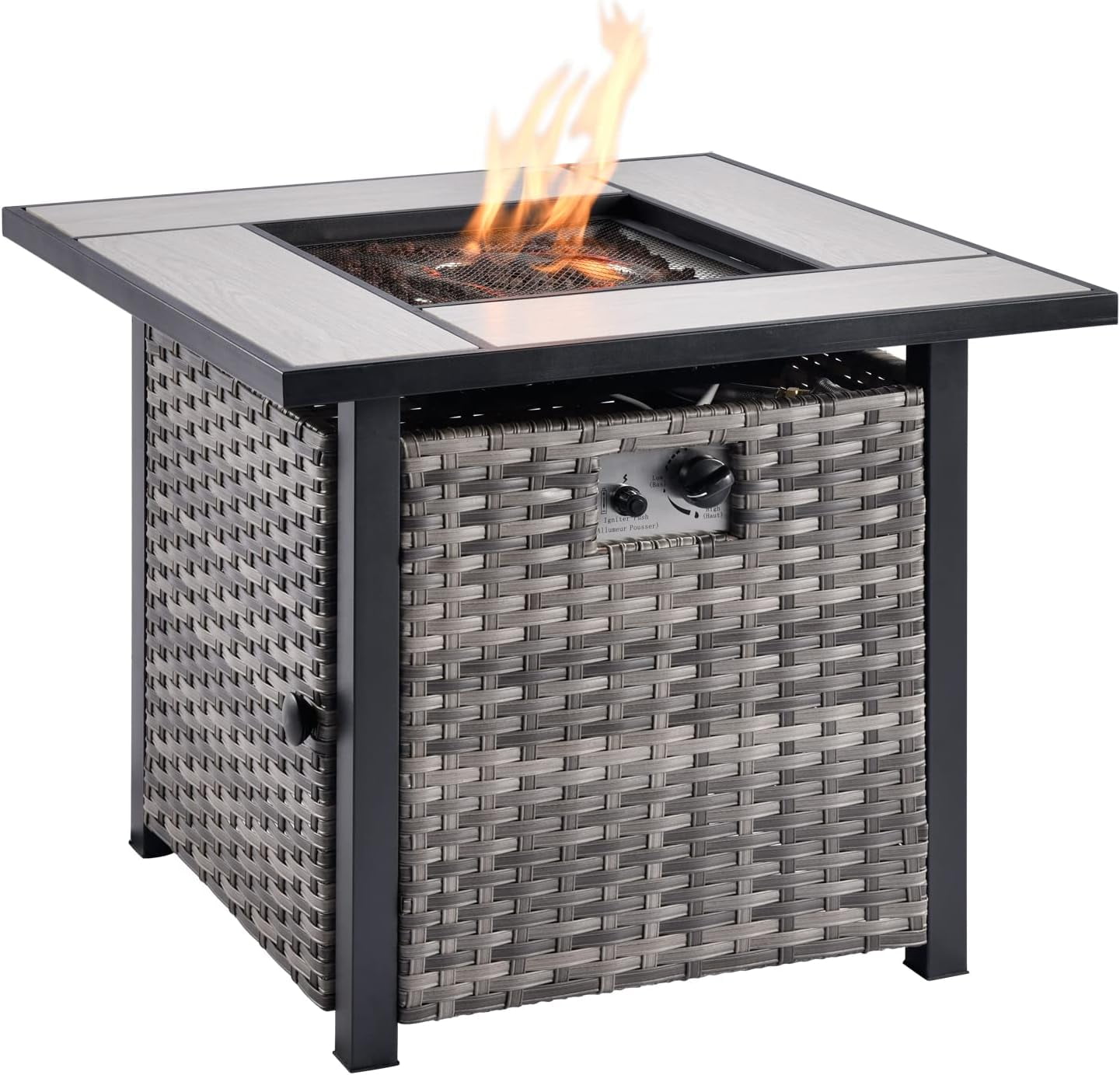 30 Inch Outdoor Fire Pit Table 50,000 BTU Gas Propane Firepits with ...