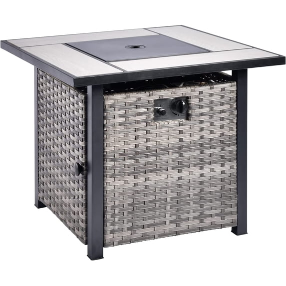 30 Inch Outdoor Fire Pit Table 50,000 BTU Square Propane Firepits with ...