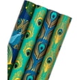 30 Inch Peacock Christmas Wrapping Paper Roll - Jumbo Roll Green ...