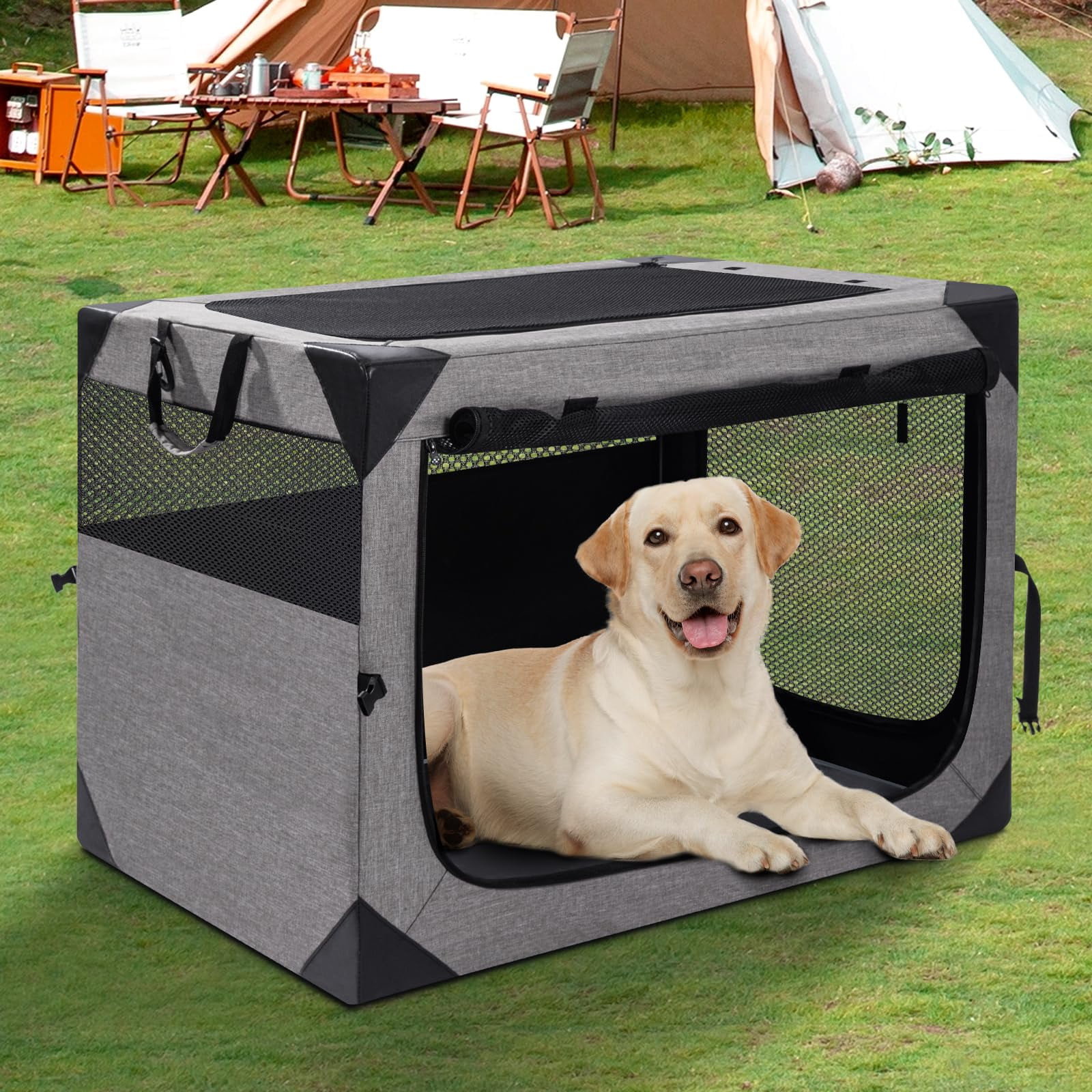 30 Inch Portable Travel Dog Crate, ATT13 Door Collapsible Soft Pet ...