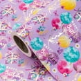 30 Inch Purple Birthday Wrapping Paper - 30 Inch x 16.5 Feet - Gold ...