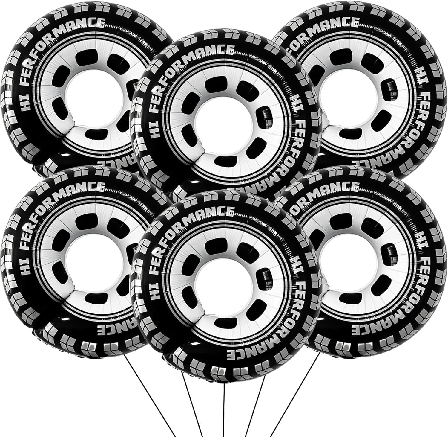 30 Inch Race Car Wheel Balloons (6-Pack) , Giant Tire Balloons for ...