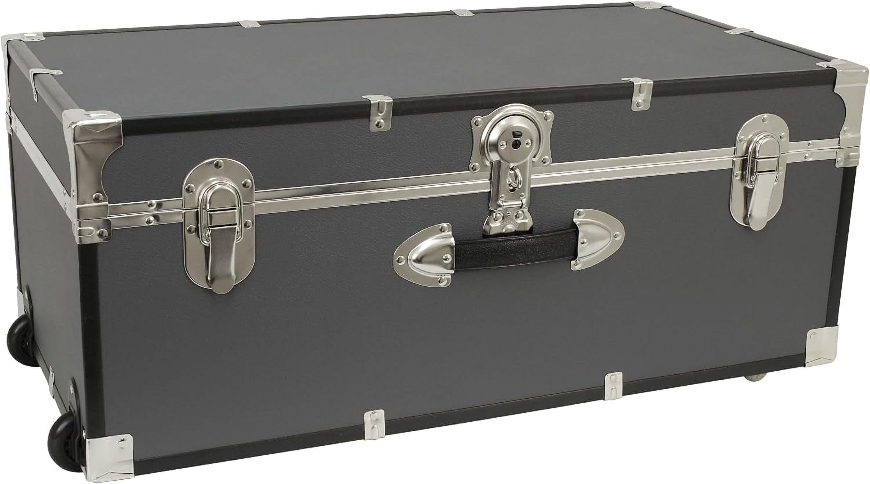 30-Inch Rolling Storage Trunk with Lock, Heavy-Duty Wheeled Lockable ...