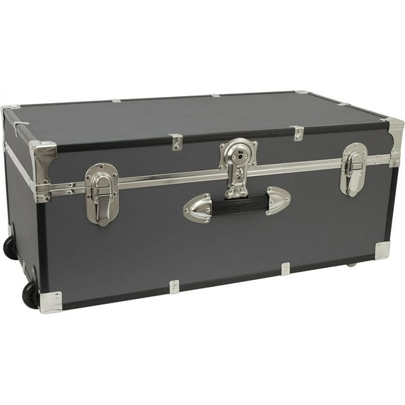 30-Inch Rolling Storage Trunk with Lock, Heavy-Duty Wheeled Lockable ...