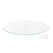 Topcobe 30" Round Tempered Glass Tabletop - 1/4" Thick, Polished Edge ...