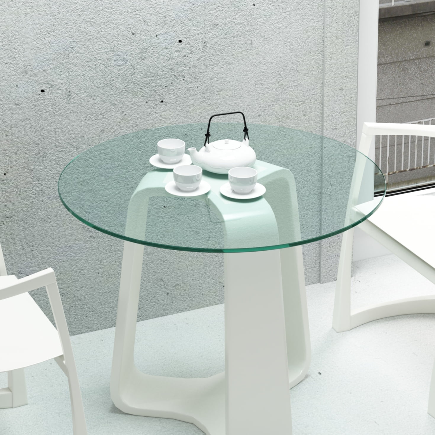 30" Inch Round Tempered Glass Table Top, 1/4" Inch Thick Flat Polished ...