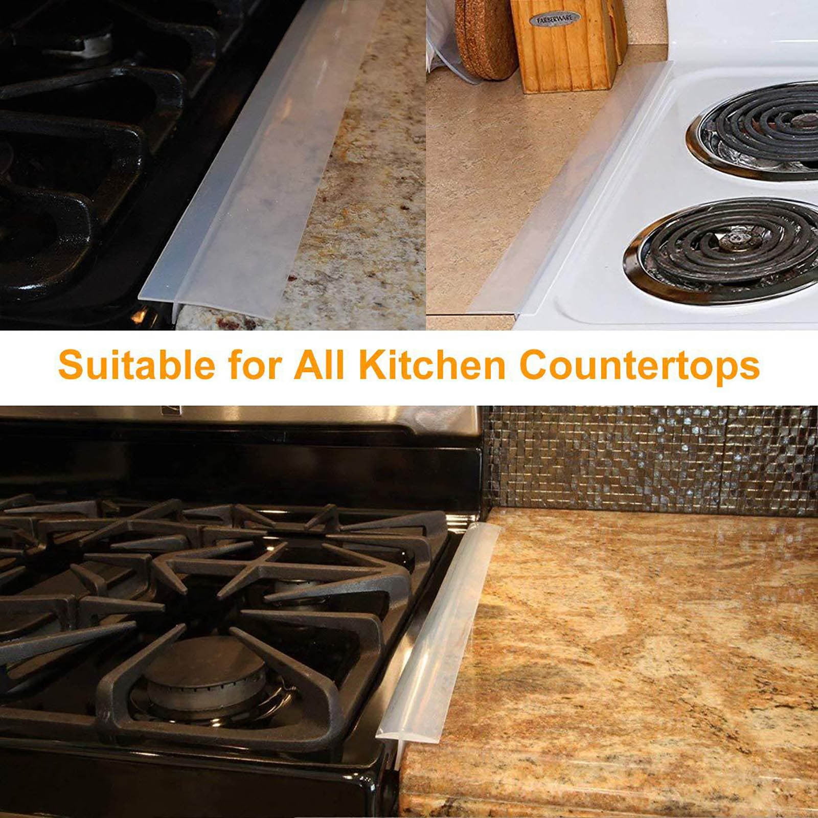30-Inch Side Seam Cover Stopper for Kitchen Stove, Counter Gap Seal ...