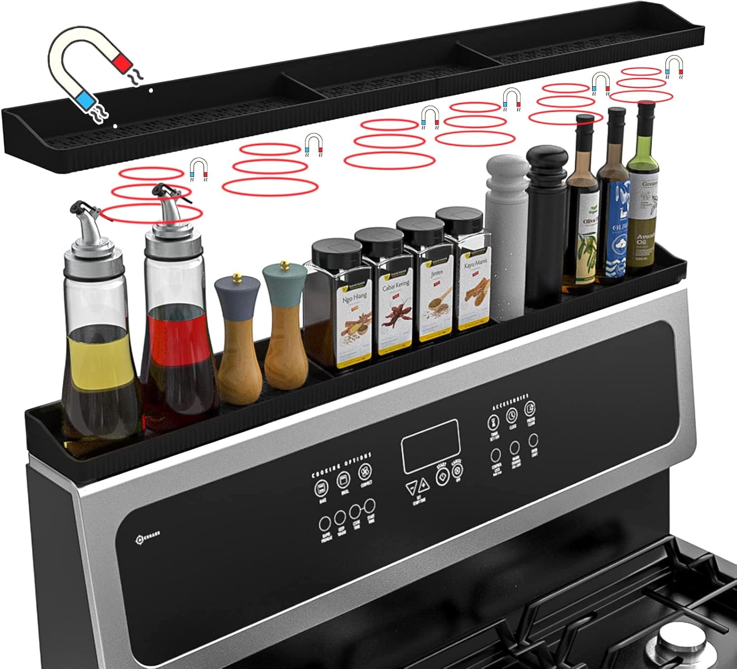 30 Inch Silicone Stove Top Shelf Magnetic for Kitchen, Strong Heat ...