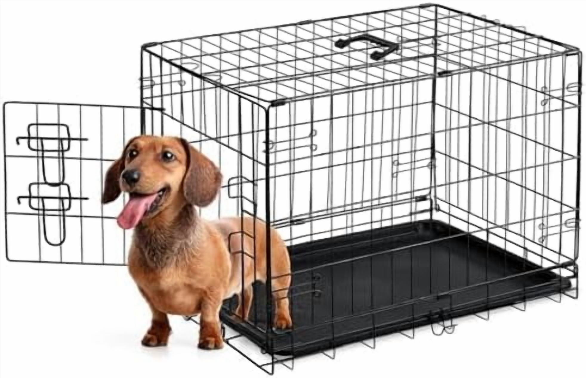 30 Inch Single Door Dog Crate, Metal Pet Kennel with Secure Lock ...