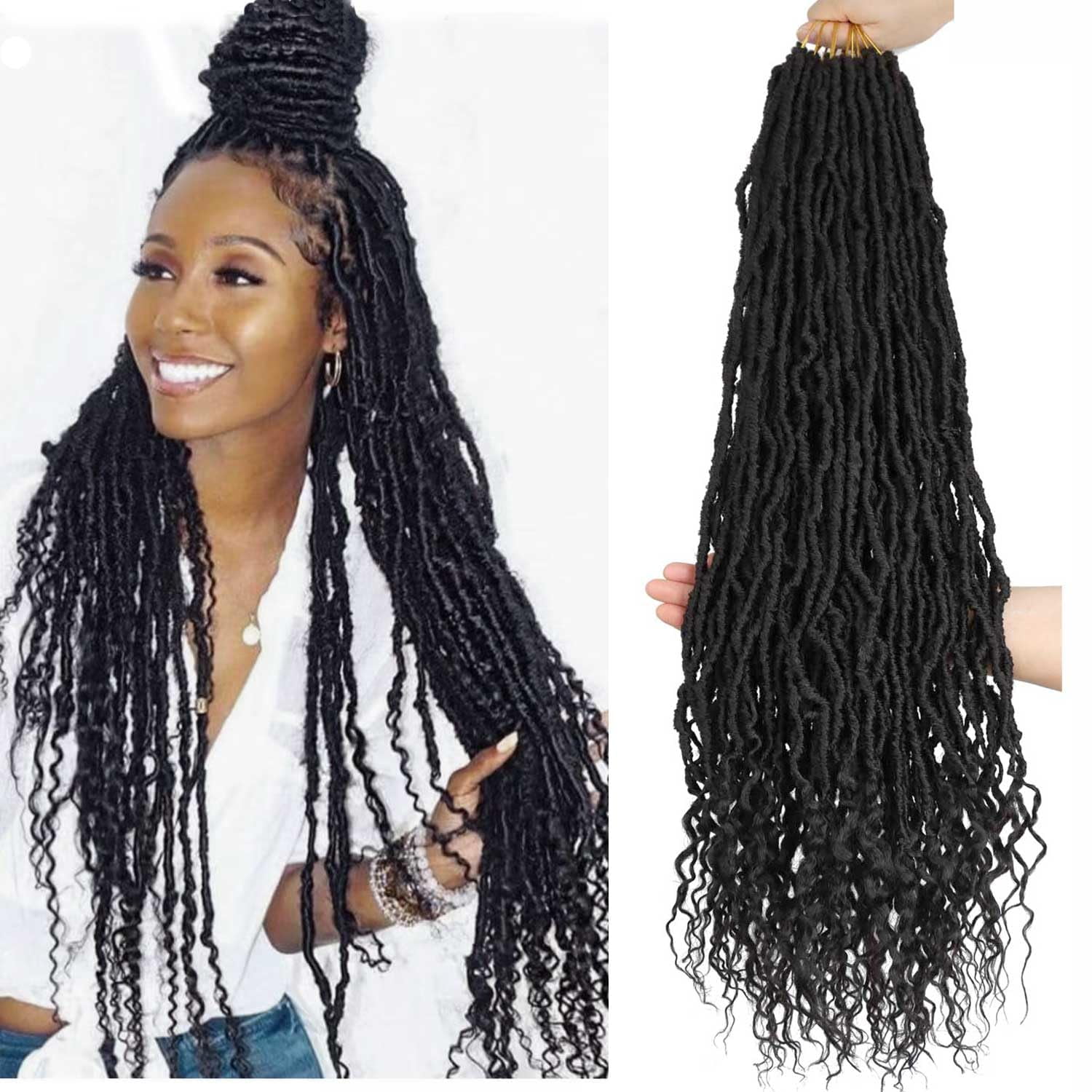 30 Inch Soft Locs Crochet Hair Braids 8 Packs Faux Locs Crochet Hair ...