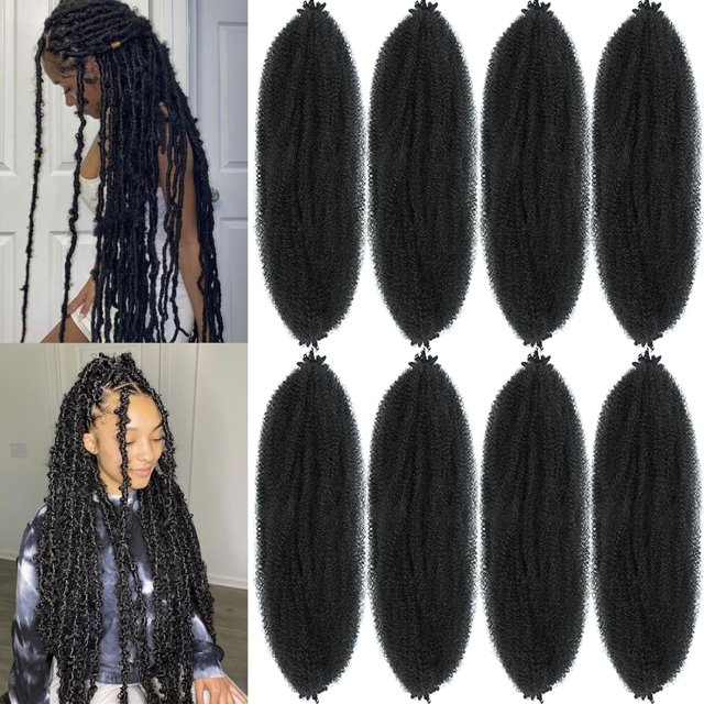 30 Inch Springy Afro Twist Hair 8 Packs Marley Twist Braiding Hair Pre ...
