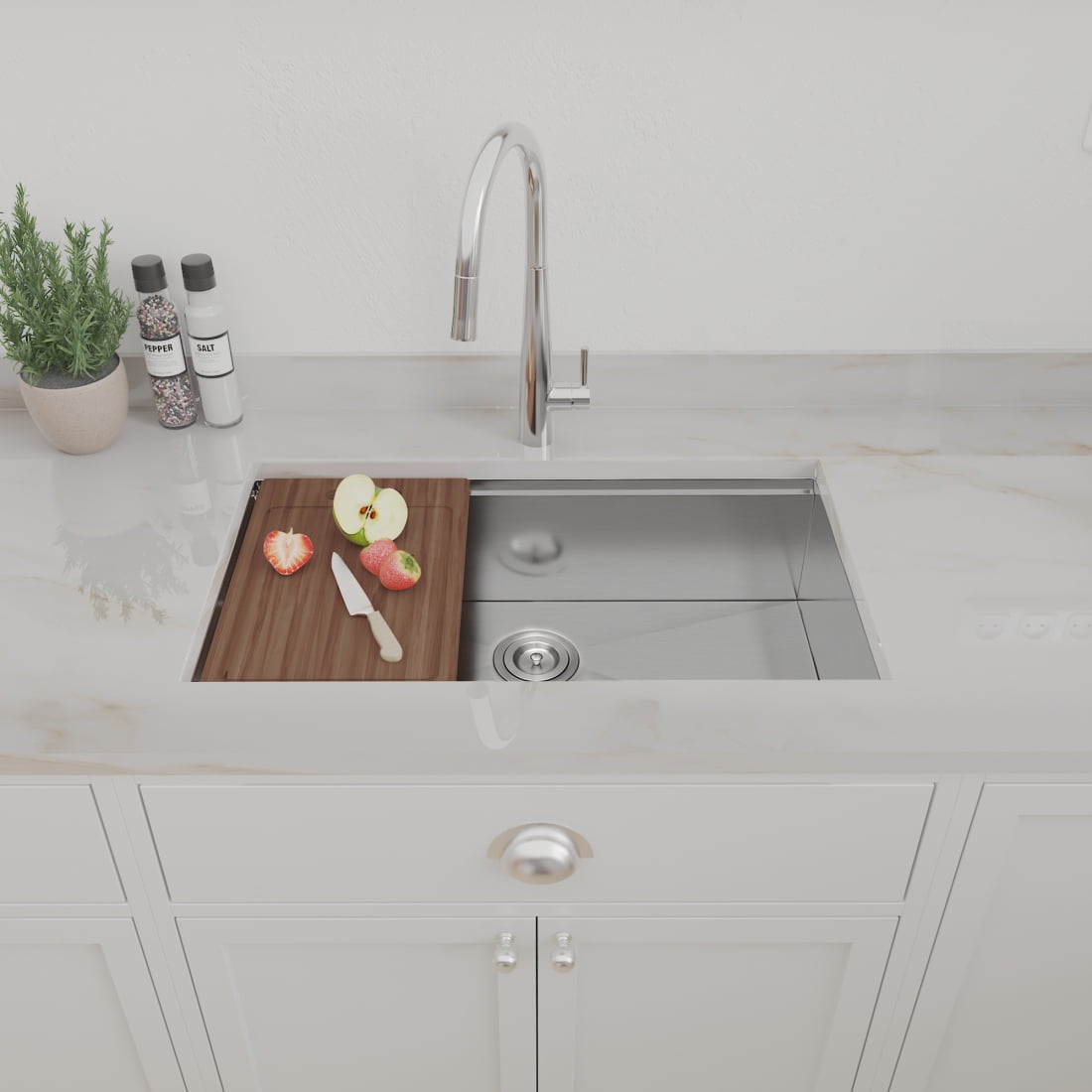 30-Inch Stainless Steel Workstation Sink with Undermount Design ...