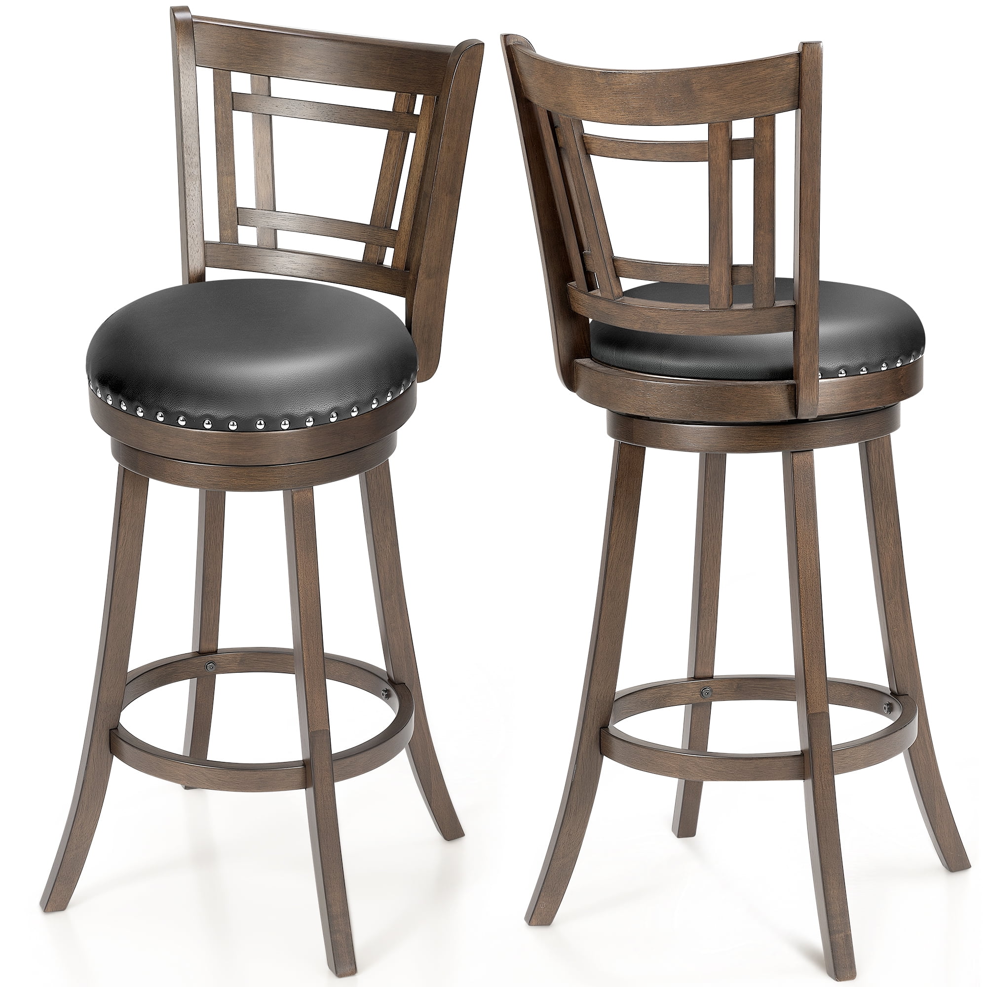 30 Inch Swivel Bar Stools Set of 2 Rotated Counter Height Barstool with ...