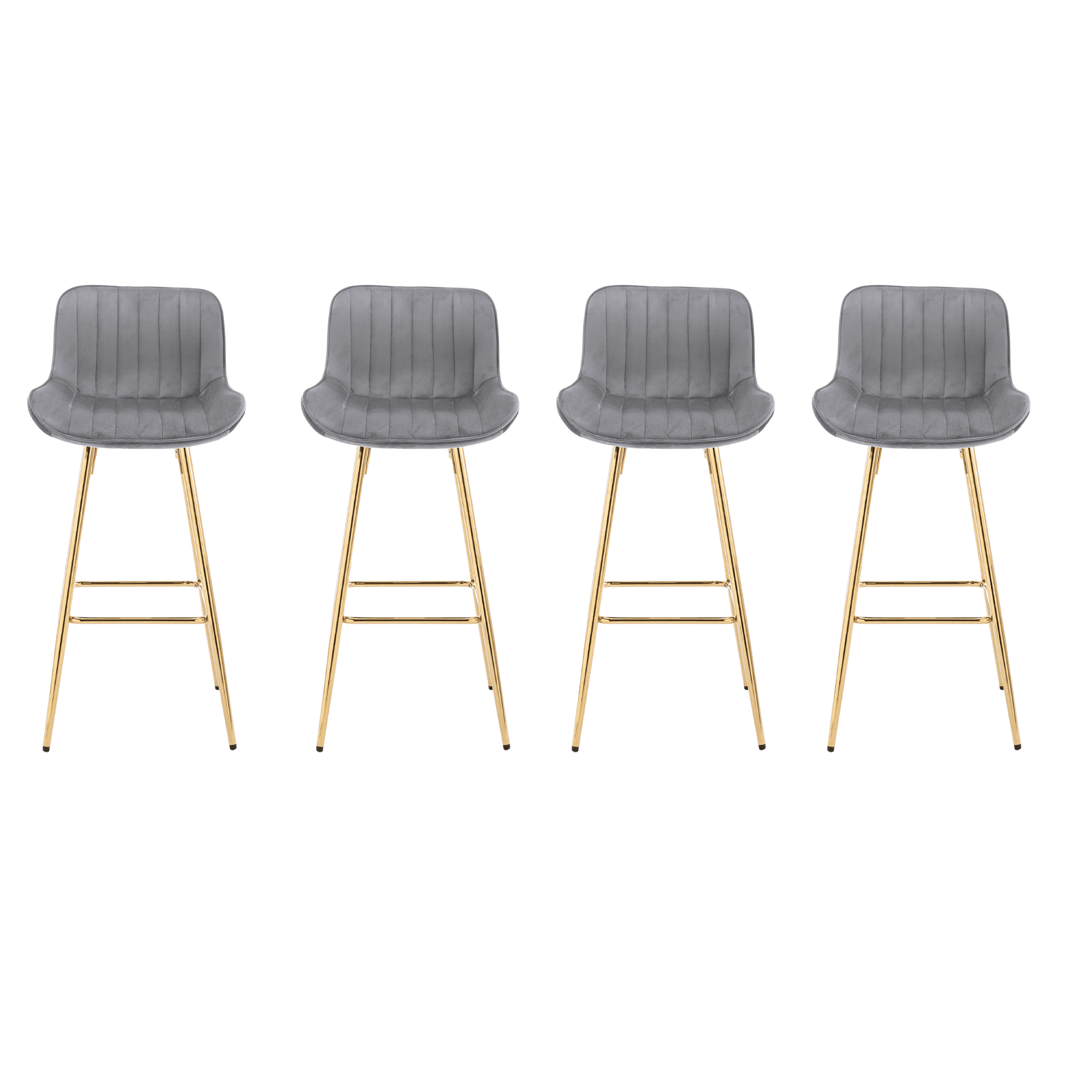 30 Inch Tufted Upholstered Dining Chair with Golden Metal Legs and Back ...