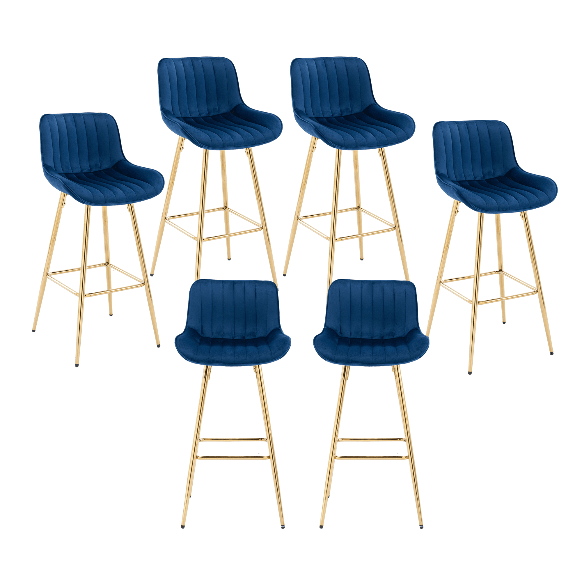 30 Inch Tufted Upholstered Dining Chair with Golden Metal Legs and Back ...