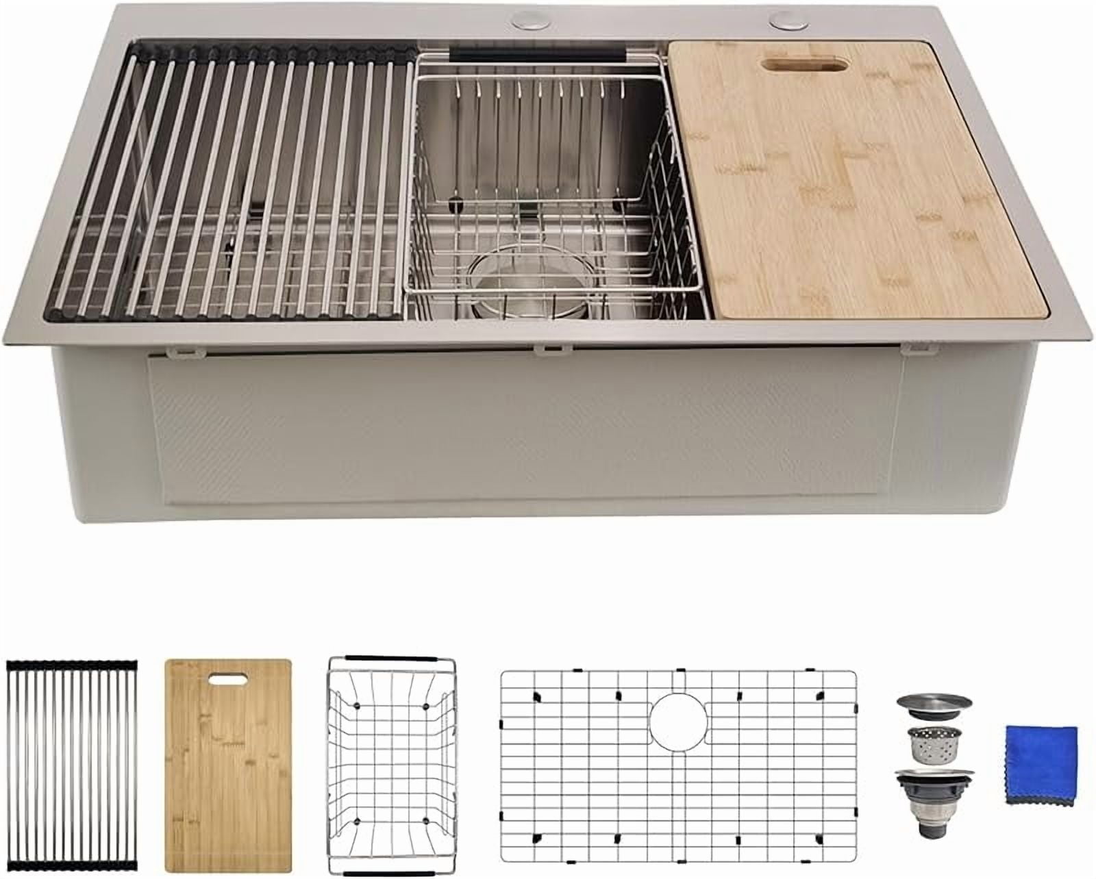 30 Inch Undermount Kitchen Sink - 18 Gauge Stainless Steel Single Bowl ...