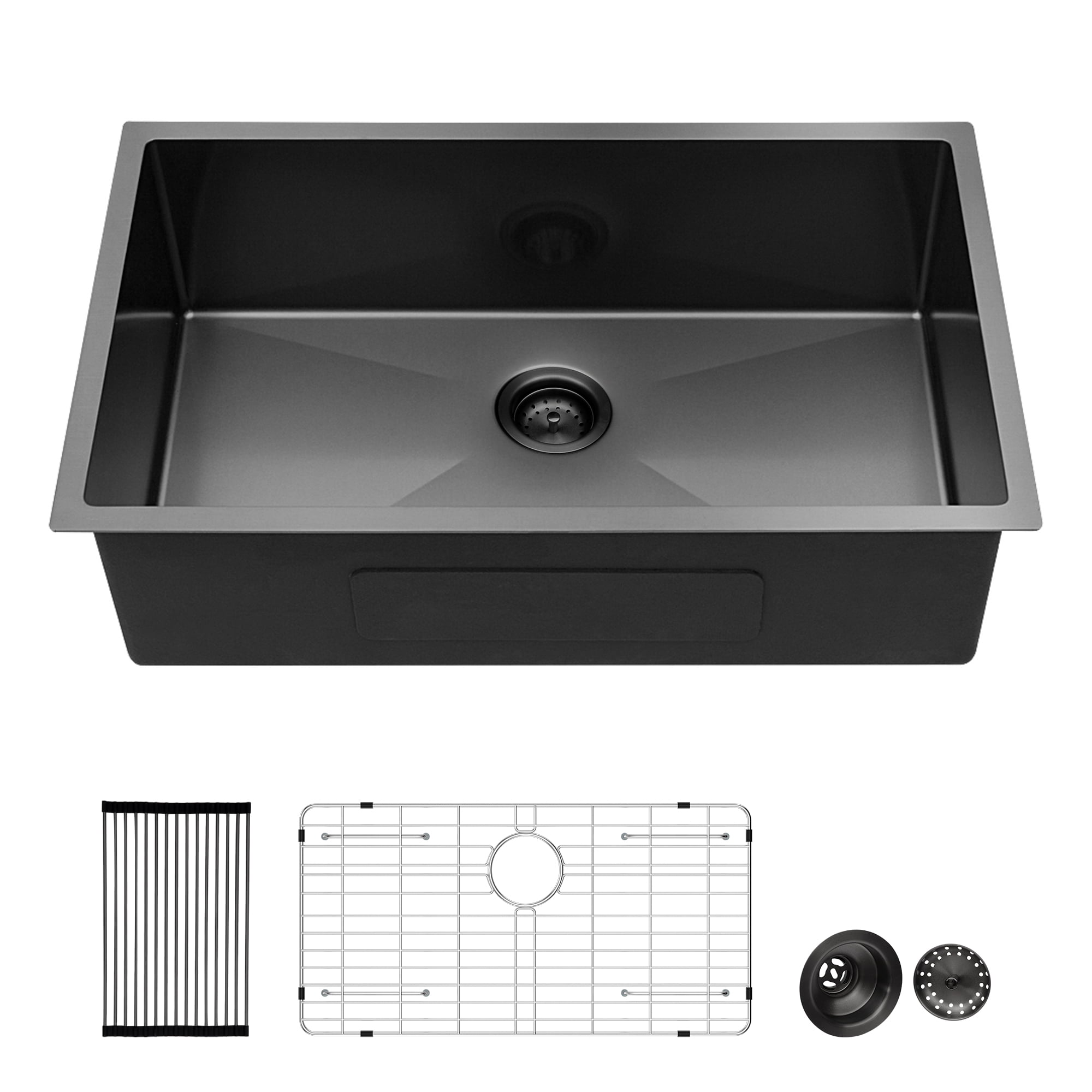 30 Inch Undermount Kitchen Sink, 30”x18”x10” Black Kitchen Sink 16 ...