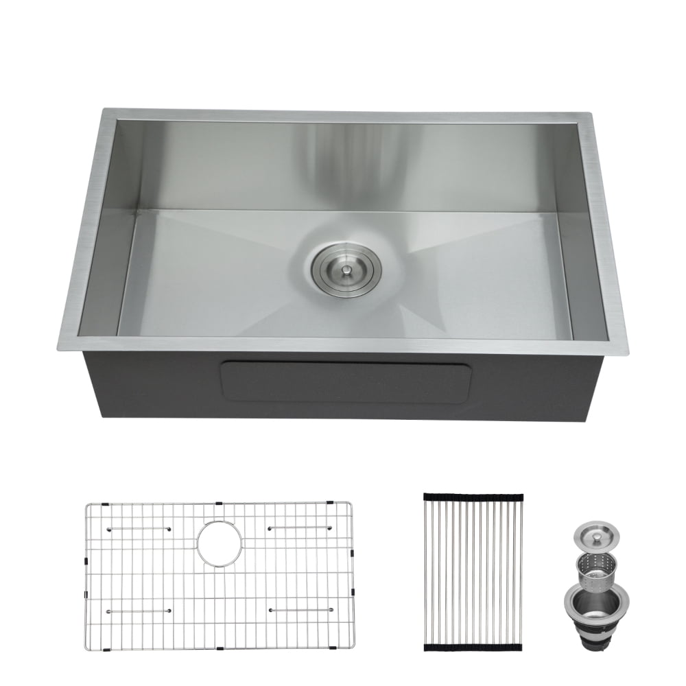 30 Inch Undermount Stainless Steel Kitchen Sink 18 Gauge Single Bowl ...