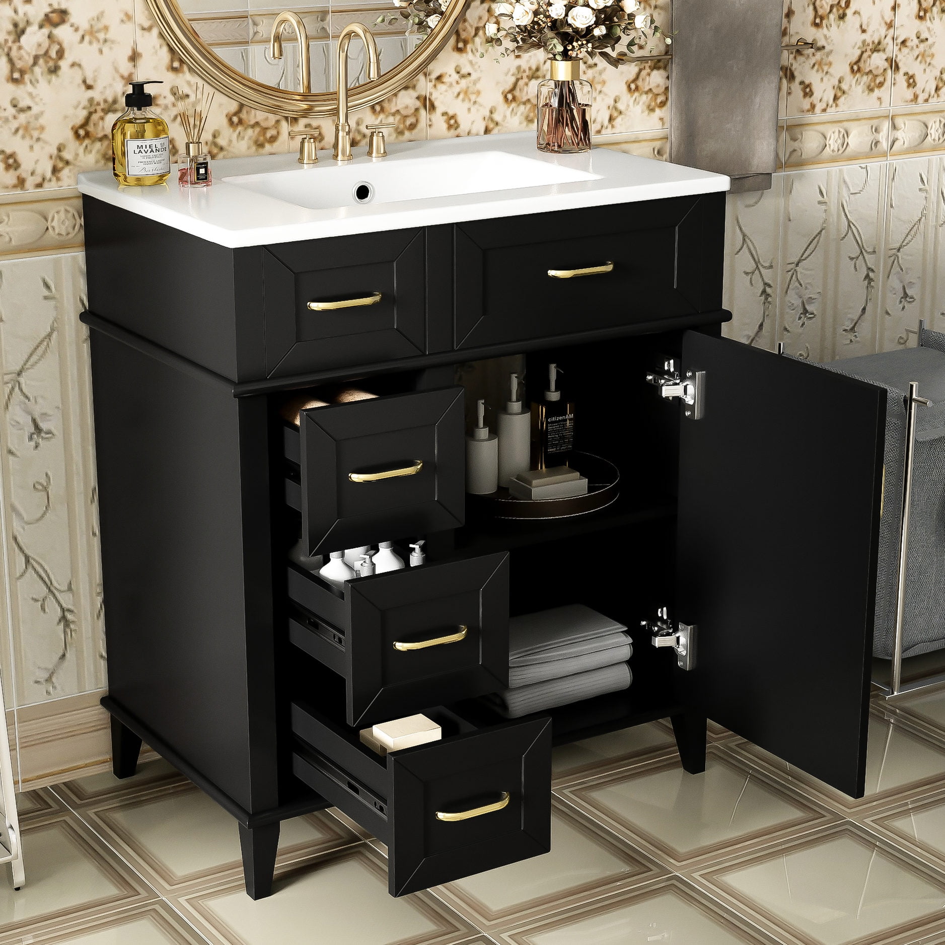 30 - Inch Vanity with Solid Construction+Overflow Design”-“Everyday ...