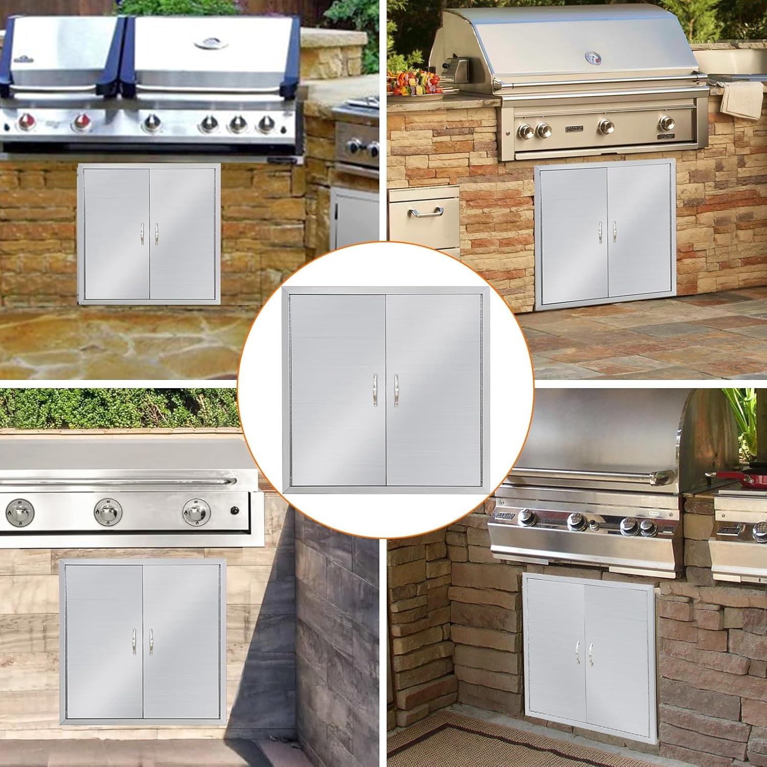 30 Inches by 21 Inches Stainless Steel Outdoor Kitchen Door Flush Mount ...