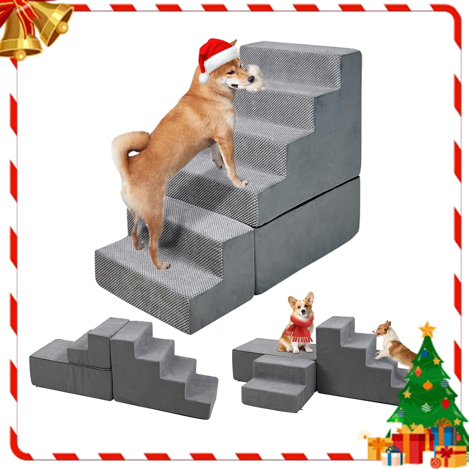 30 Inches Dog Steps&Stairs for High Bed up to 30-36 Inches Tall Bed, 6 ...