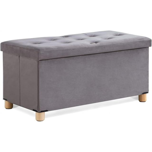 30 Inches Folding Storage Ottoman Bench, Ottoman with Storage for ...