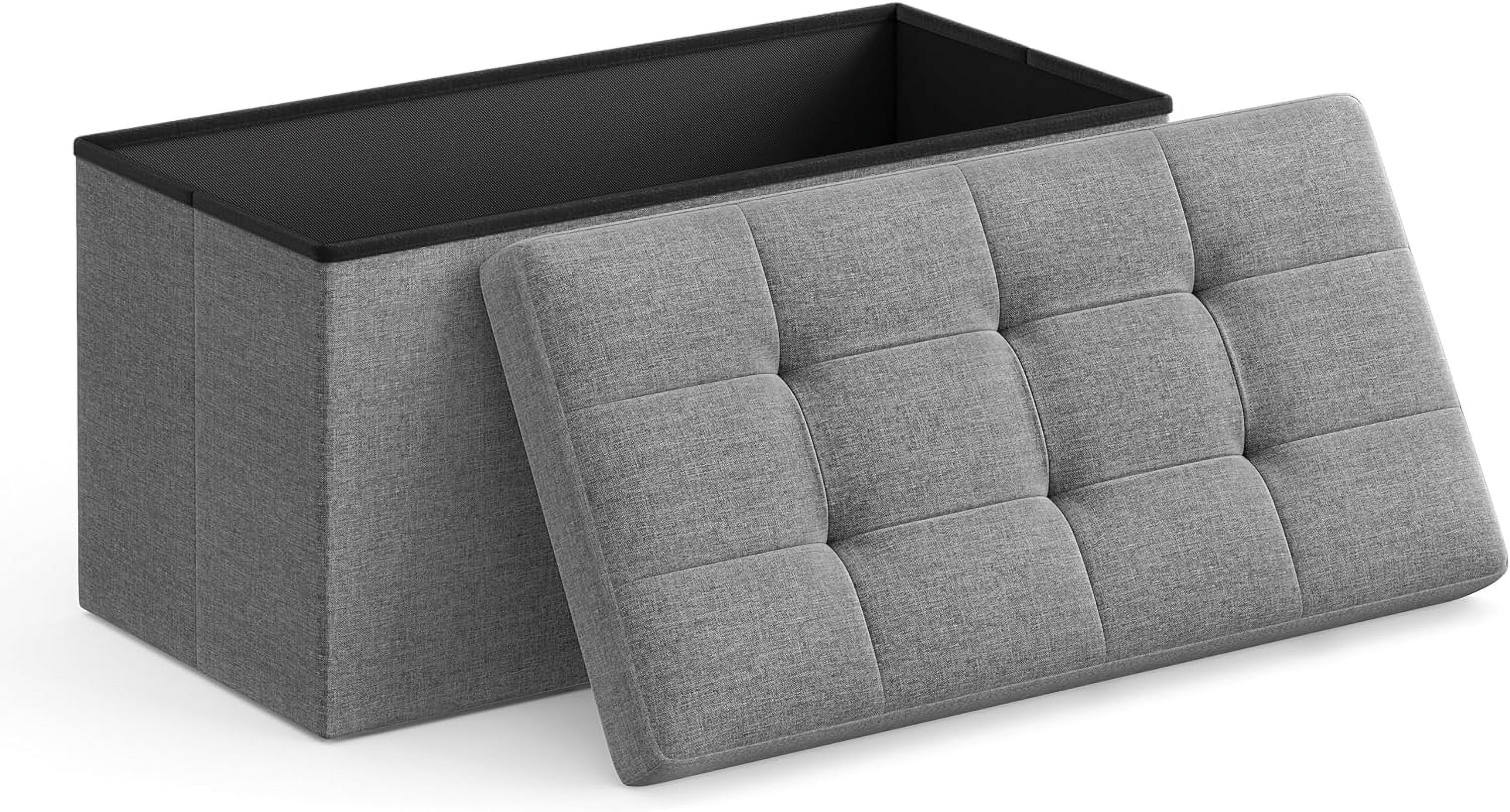 30 Inches Folding Storage Ottoman Bench, Storage Chest, Foot Rest Stool ...