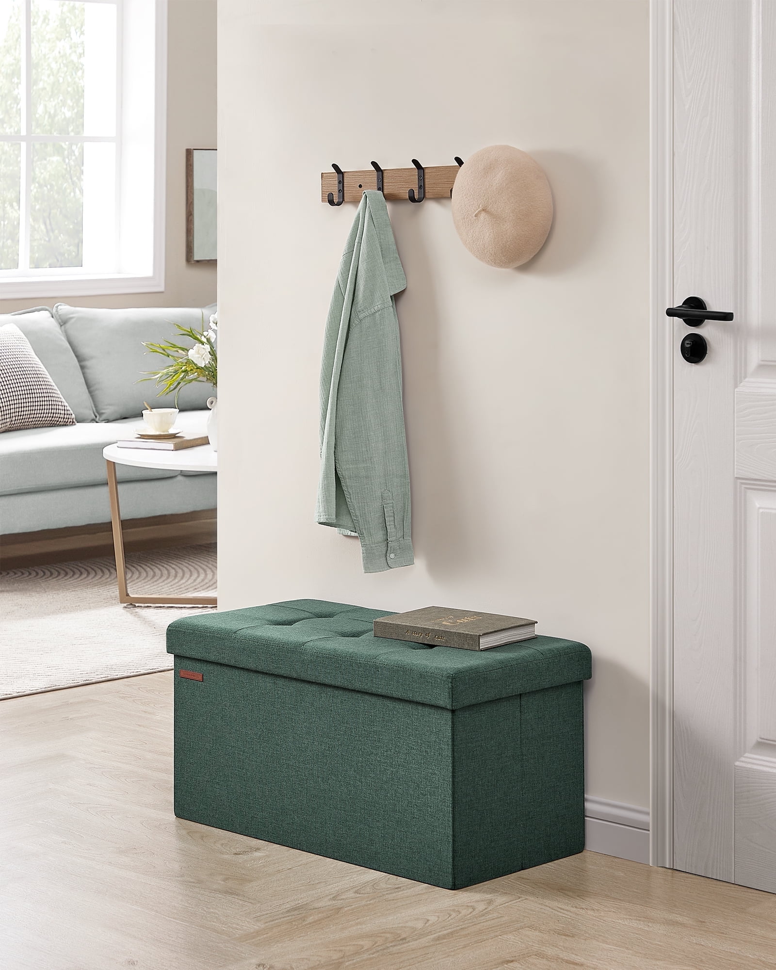 SONGMICS 30 Inches Folding Storage Ottoman Bench, Storage Chest, Foot ...