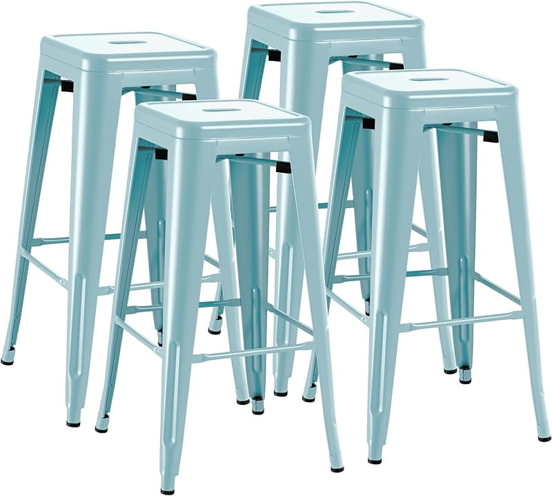 30 Inches Metal Bar Stools Bar Height High Backless Stools Indoor ...