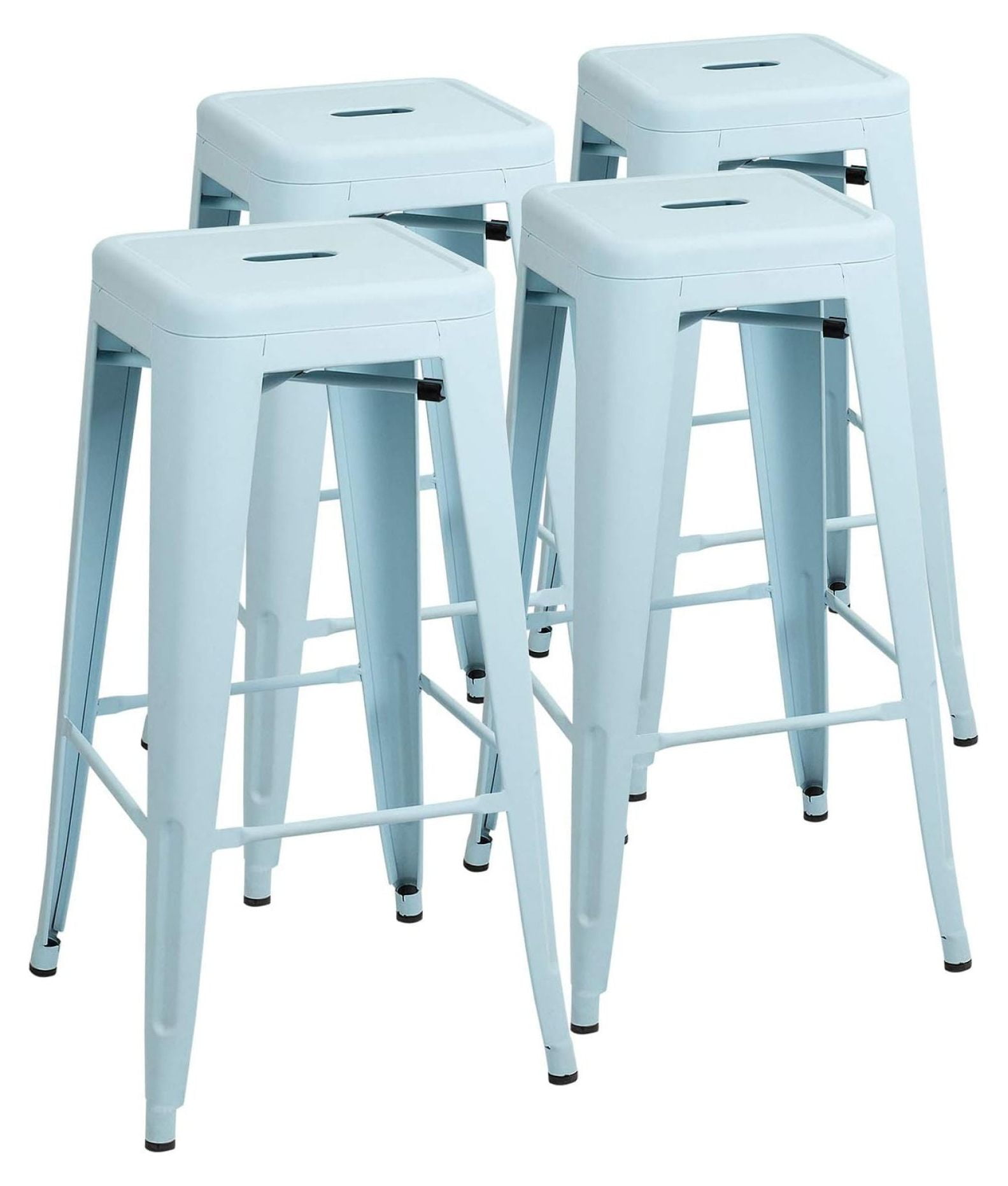 30 Inches Metal Bar Stools High Backless Tolix Indoor-Outdoor Stackable ...