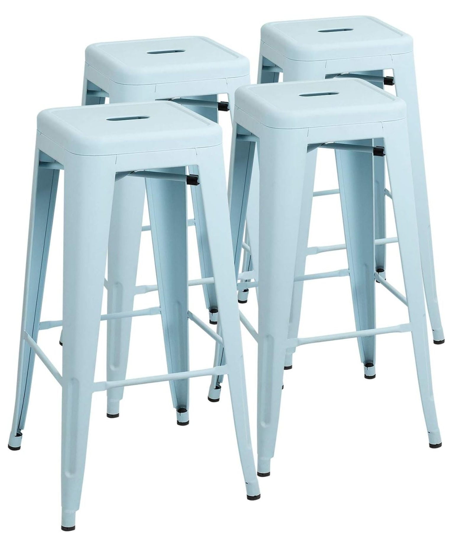 30 Inches Metal Bar Stools High Backless Tolix Indoor-Outdoor Stackable ...