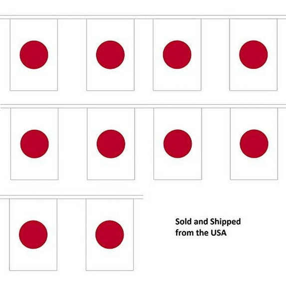30' Japan String Flag Party Bunting Has 30 Japanese 6"x9" Polyester ...
