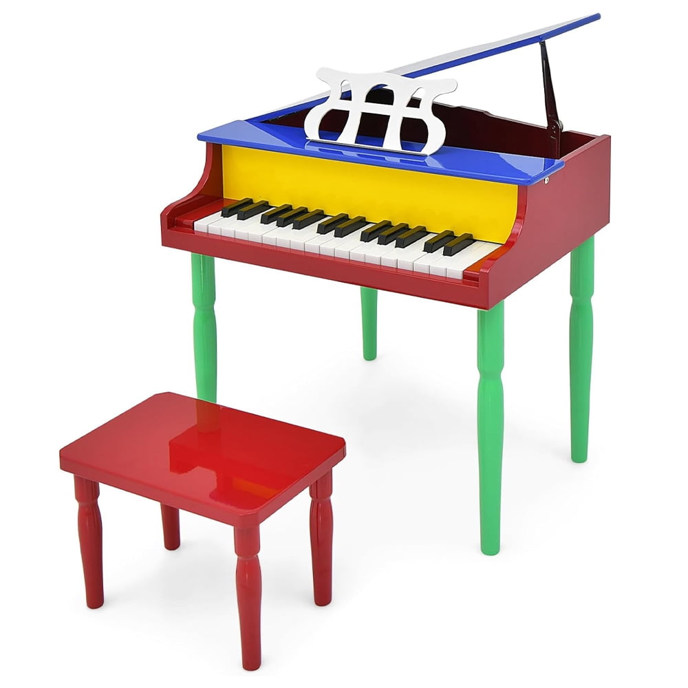 30-Key Classical Kids Piano, Mini Grand Piano Wooden Learn-to-Play ...