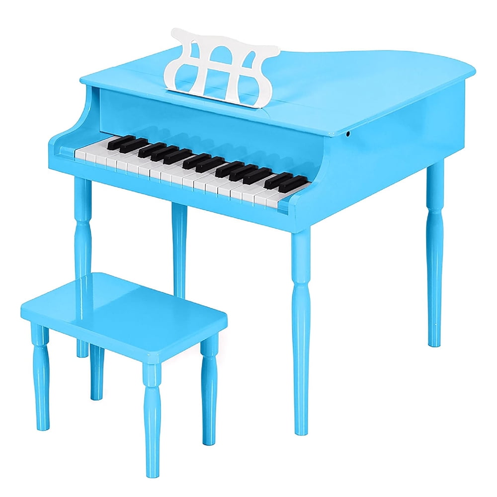 Kids Classic Wooden 30-Key Mini Grand Piano Musical Instrument with ...