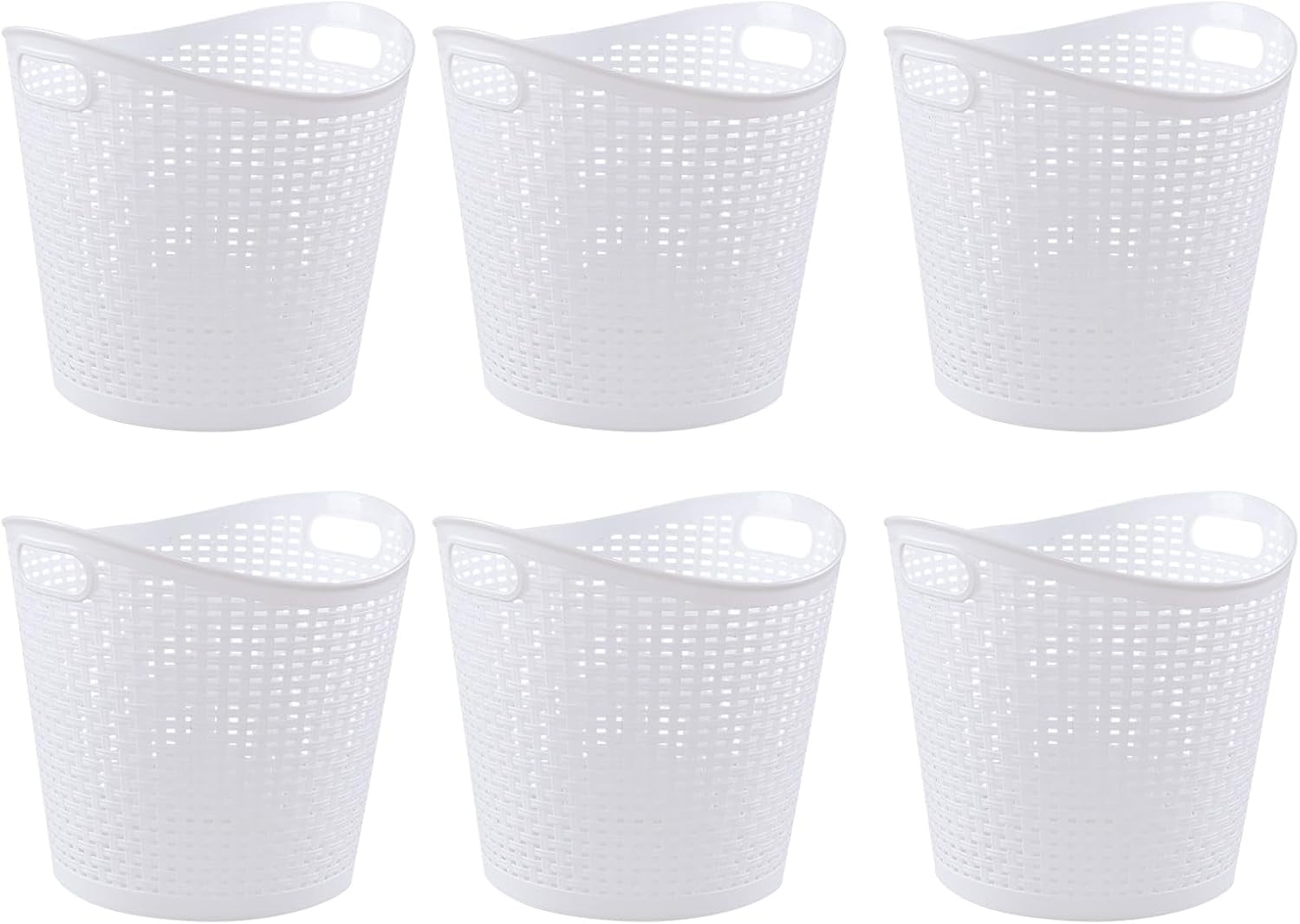 30 L Large Plastic Clothes Basket, 6-Pack Laundry Hampers with Cutout ...