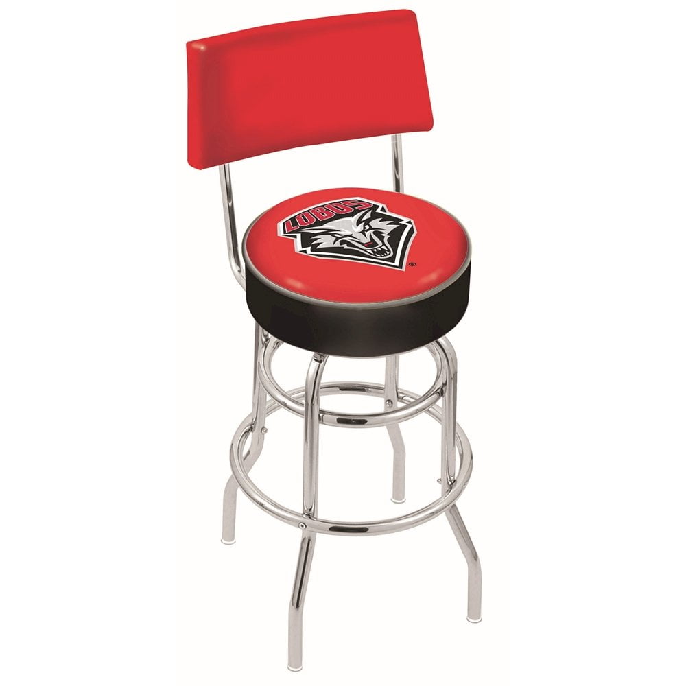 30" L7C4 - Chrome Double Ring New Mexico Swivel Bar Stool with a Back ...