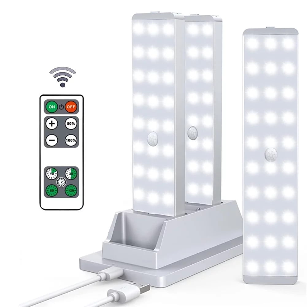 30 LED Under Cabinet Lighting Kit, USB Rechargeable Closet Light with ...