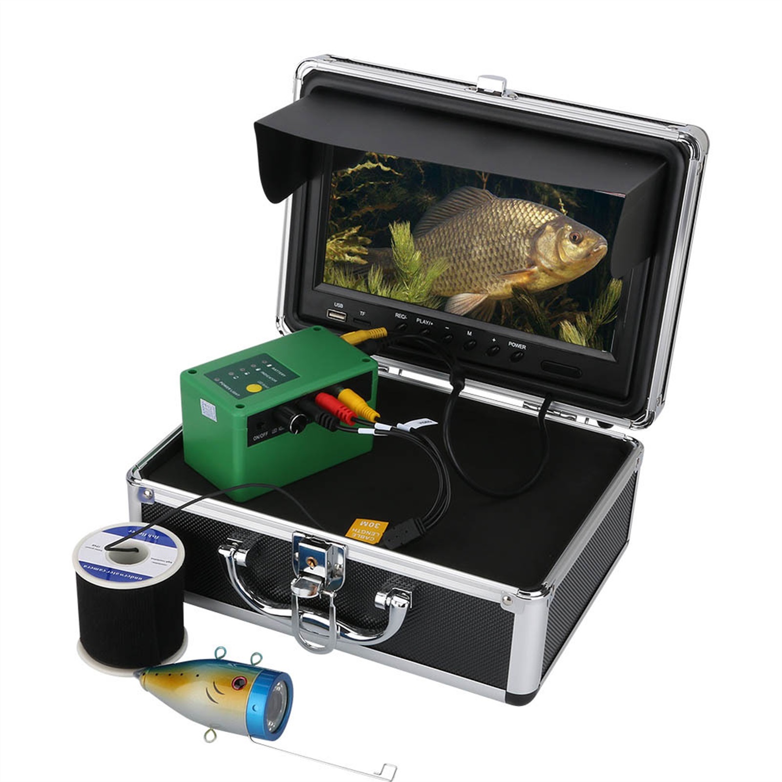 30 LEDS 9 Inch DVR Recorder 1000TVL Fish Finder Underwater Fishing ...