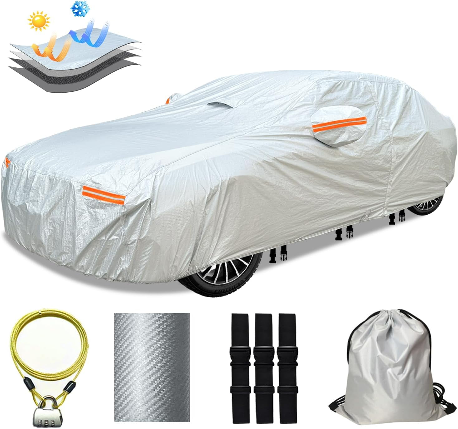 30 Layers Car Cover for Automobiles All Weather Waterproof, Outdoor ...