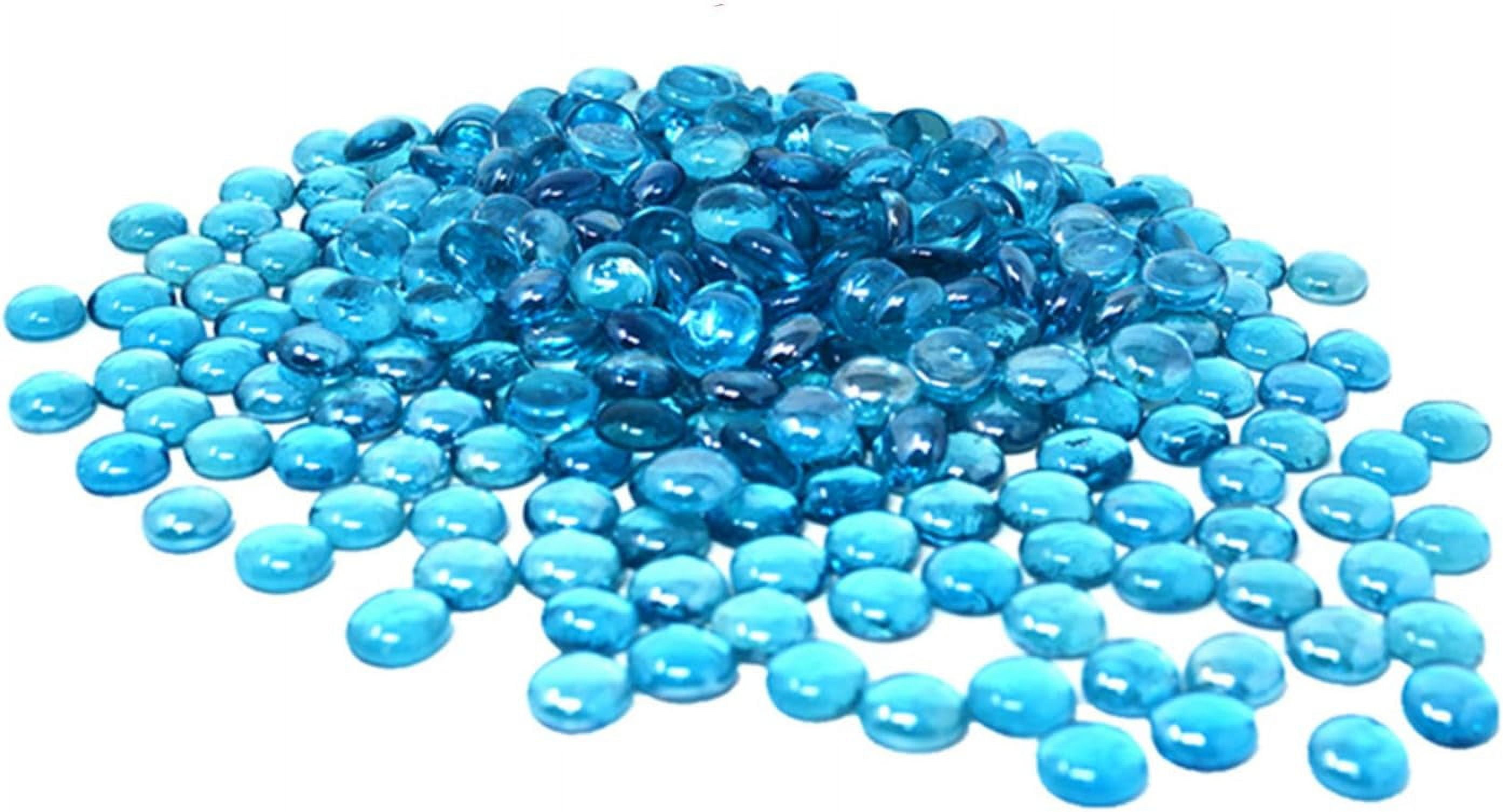 30 Lb (3000PCS) Fla Glass Ocean Blue Color Glass Gems Pebbles Sones ...