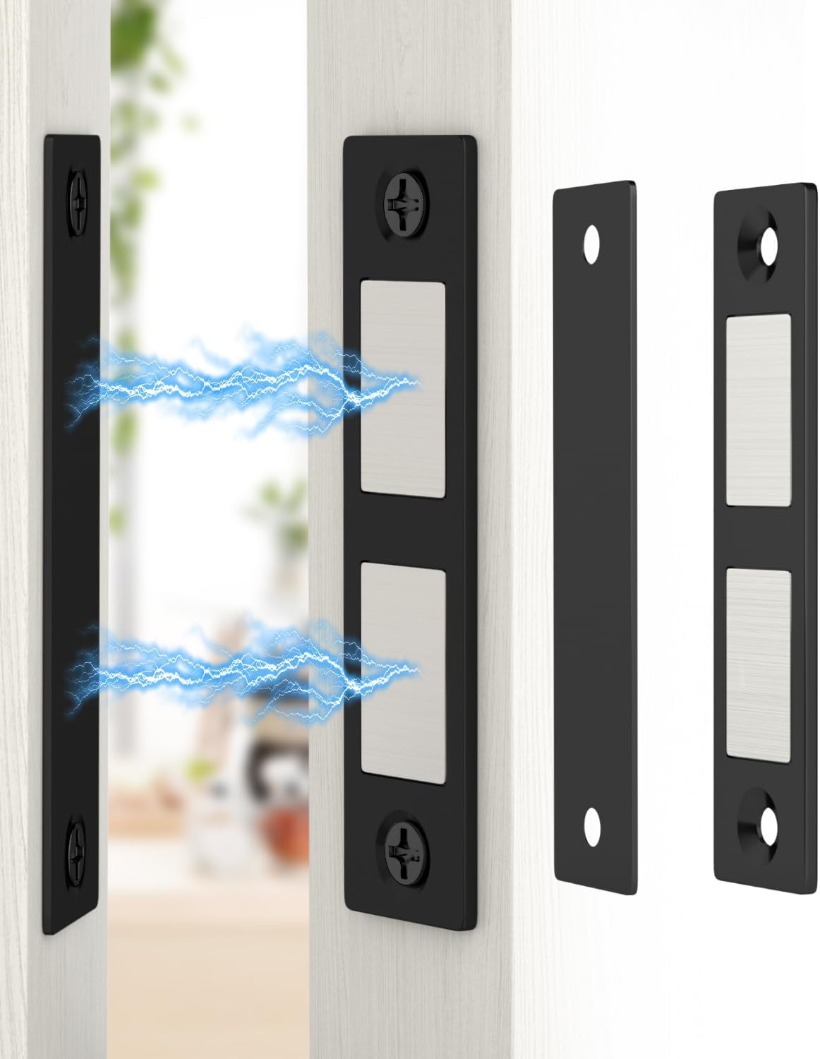 30 Lb Magnetic Door Catch Screw in Black, Heavy Duty Cabinet Latch ...